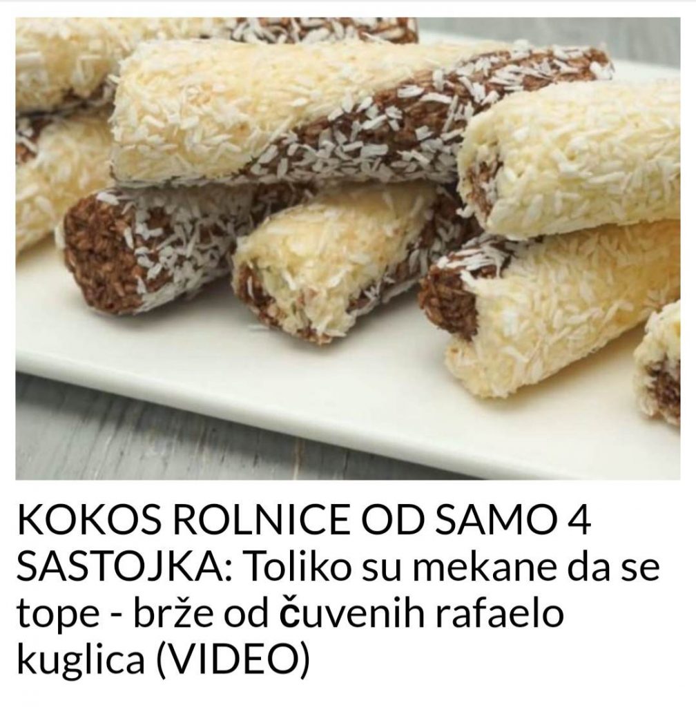 Kokos rolnice od samo 4 sastojka: Toliko su mekane da se tope brže od ...